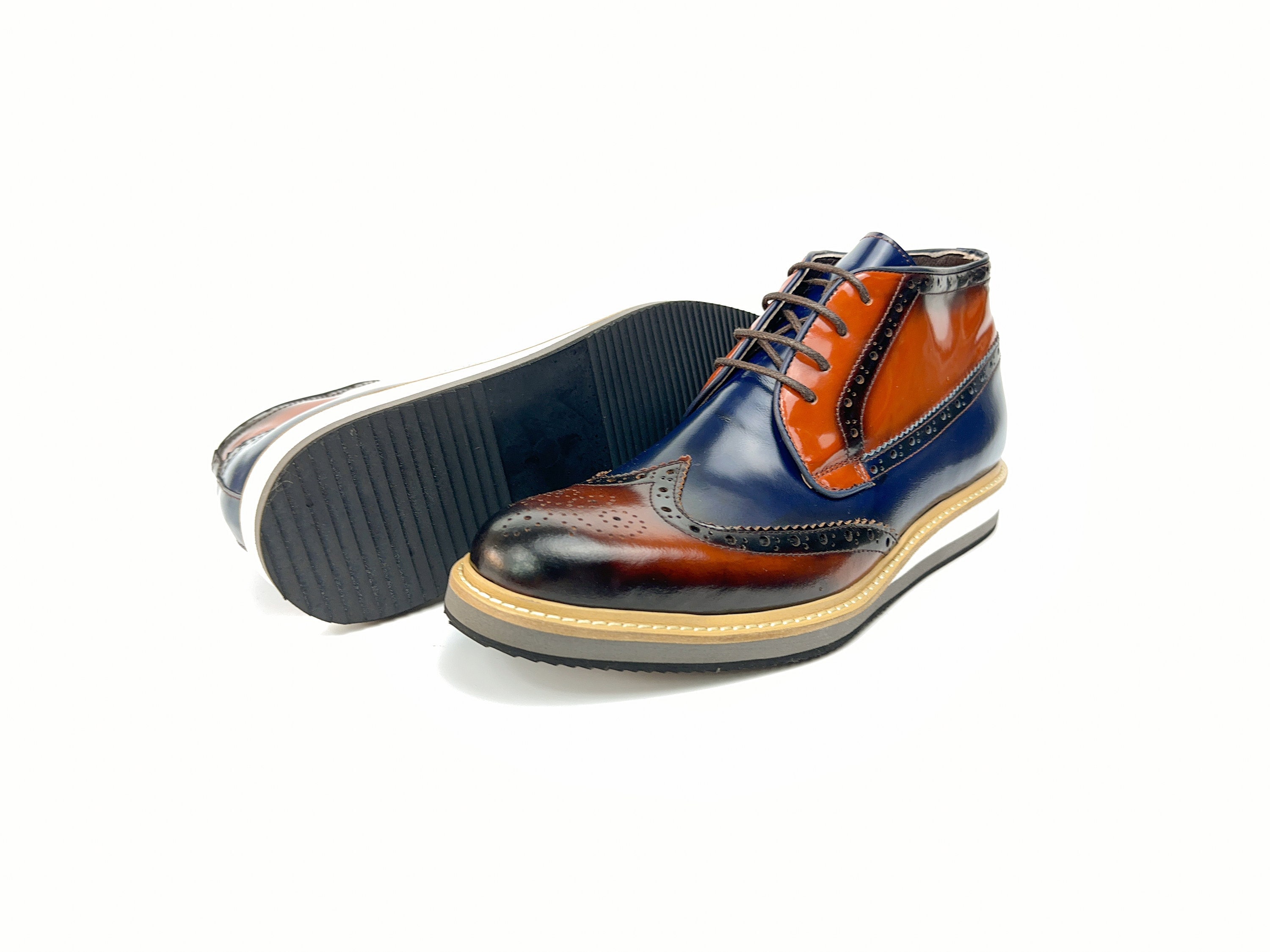 Handmade Leather Spectator Wingtip Half Boots Premium - Etsy