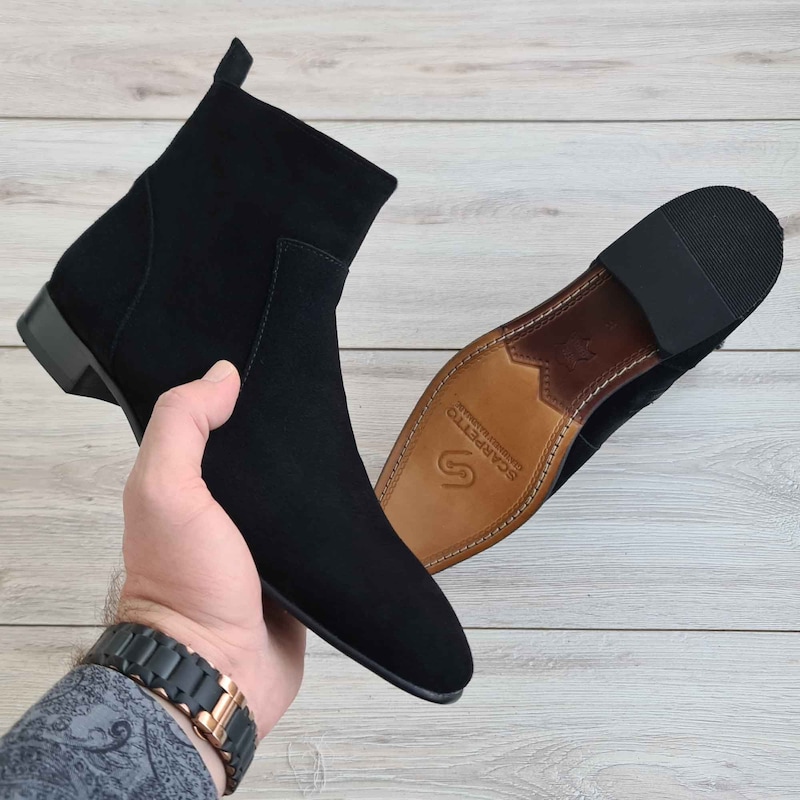 Mens Suede Chelsea Boots - Etsy