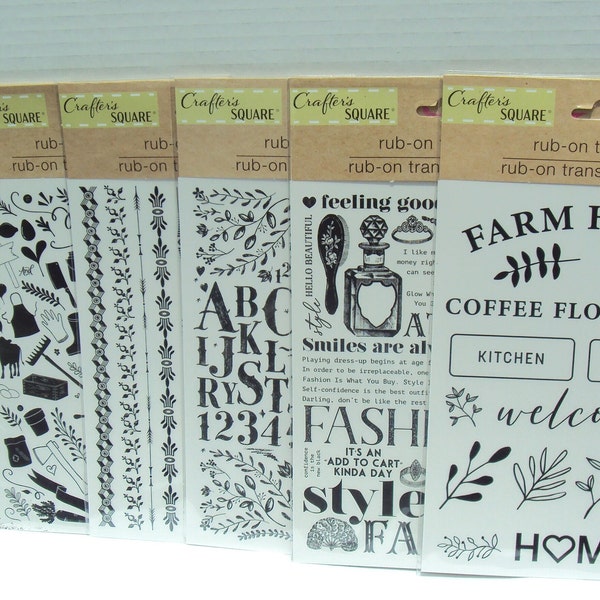 Rub on Transfers - Etsy