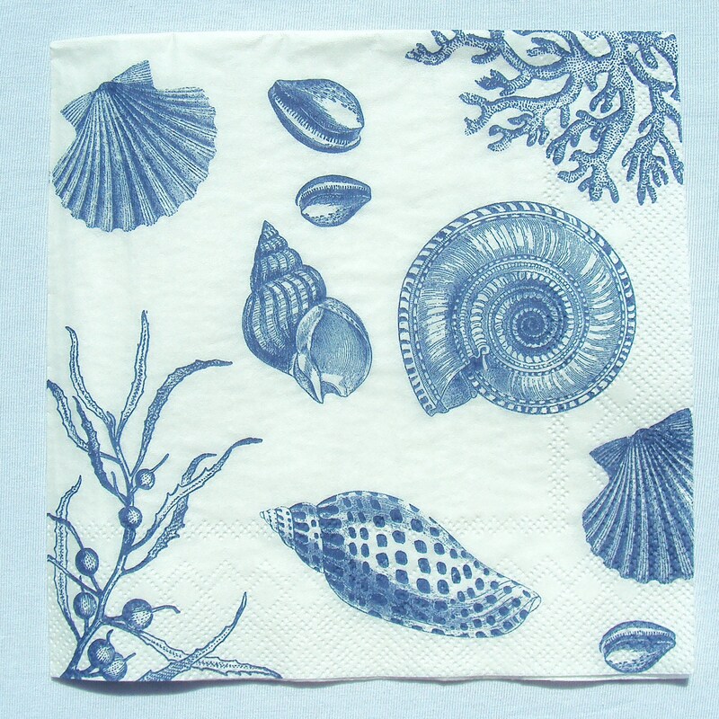 Blue Paper Napkins - Etsy