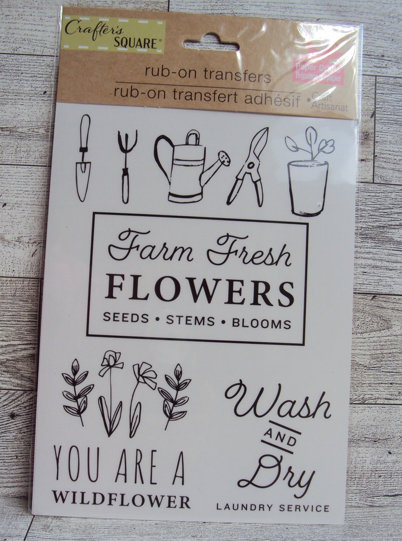 Farmhouse Theme Rub-on Transfers - Farm House - Farm Fresh Flowers ...