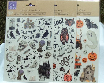 Halloween Rub on Transfer - Etsy