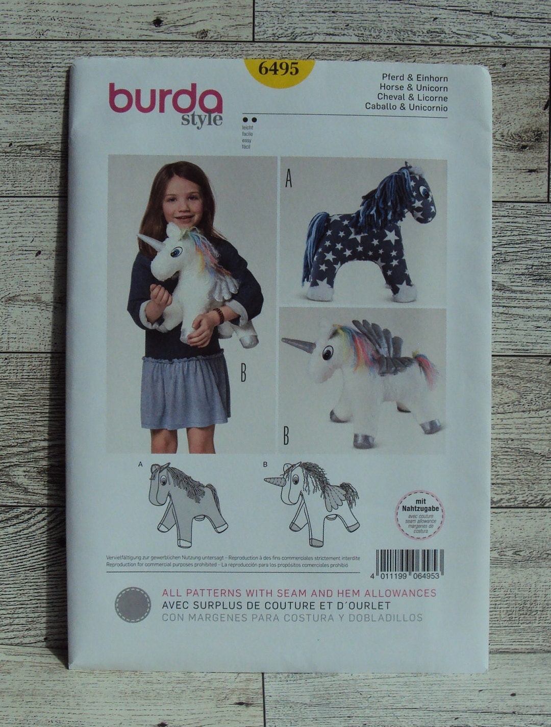 Burda Sewing Pattern 6495 Kids Motif Pillows Bunny Monkey and - Etsy