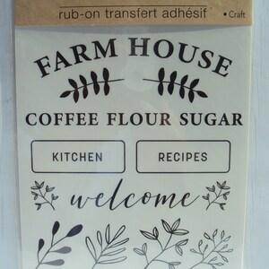 Farmhouse Theme Rub-on Transfers Farm House Farm Fresh Flowers DIY ...