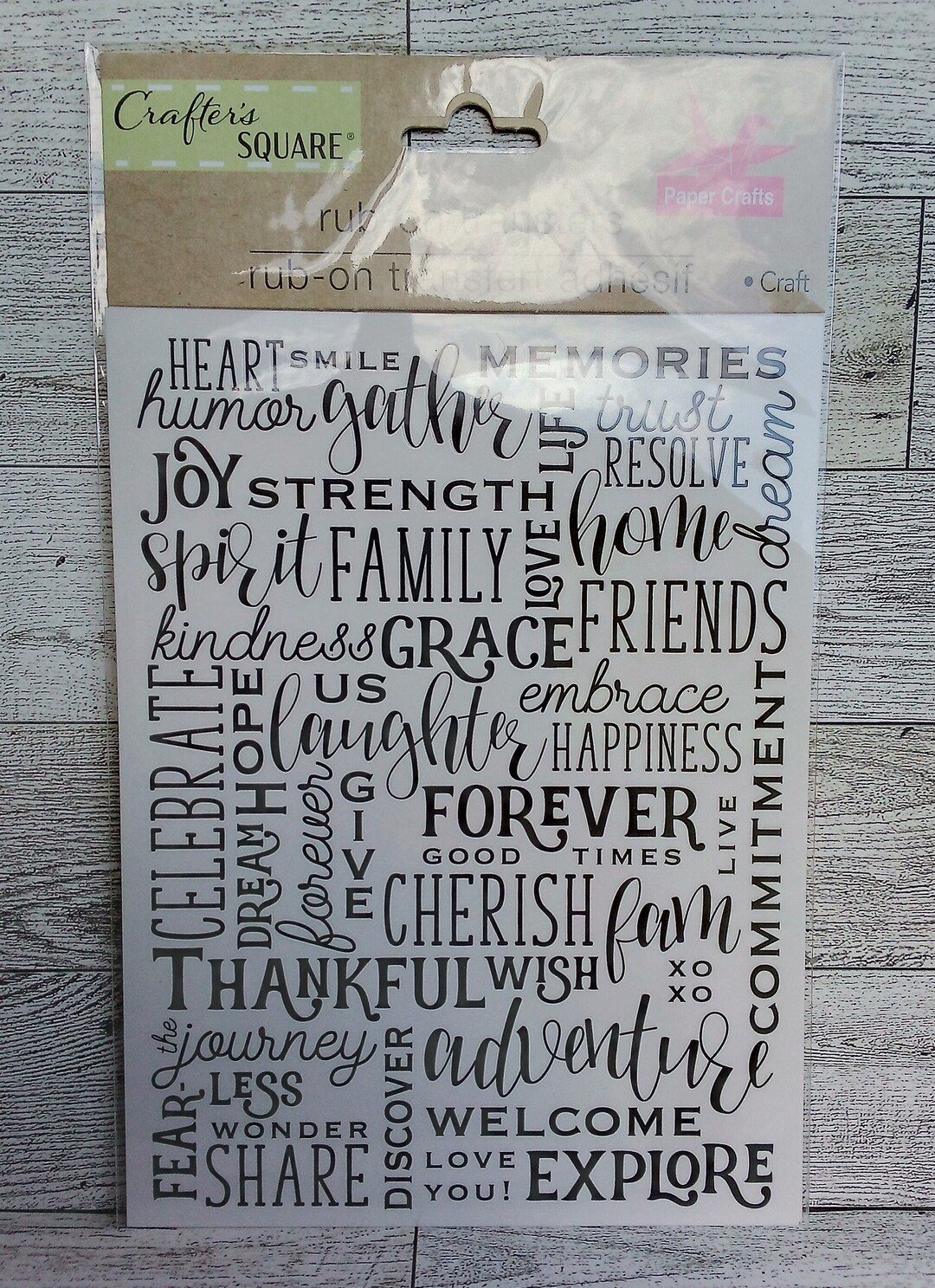 Rub-on Transfers | Black Letter Sentiments Rub-on Transfers | FAMILY ...