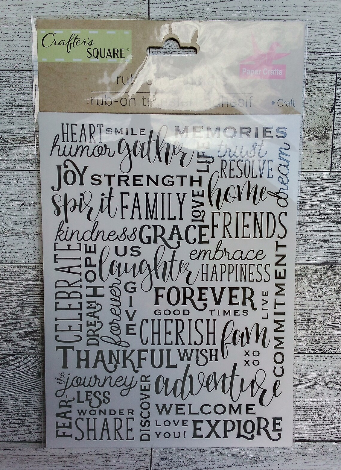 Rub-on Transfers | Black Letter Sentiments Rub-on Transfers | FAMILY ...