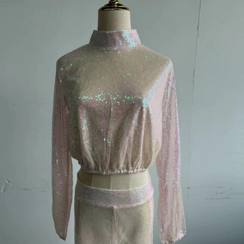 Vintage Pant & Top 2 Piece Set Hand Made Chic Aesthetic Long Sleeve O ...