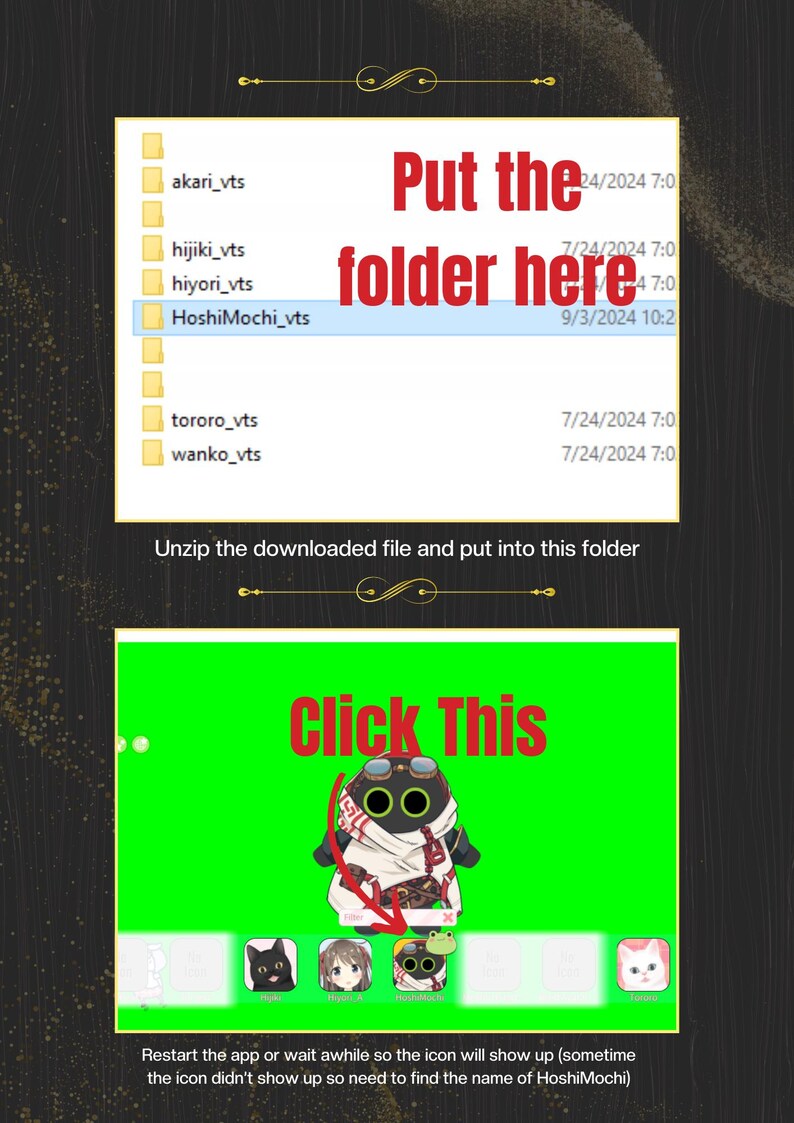 Hoshimochi Vtube Avatar | Black Slime, Goggles, Steampunk Live2d - Etsy