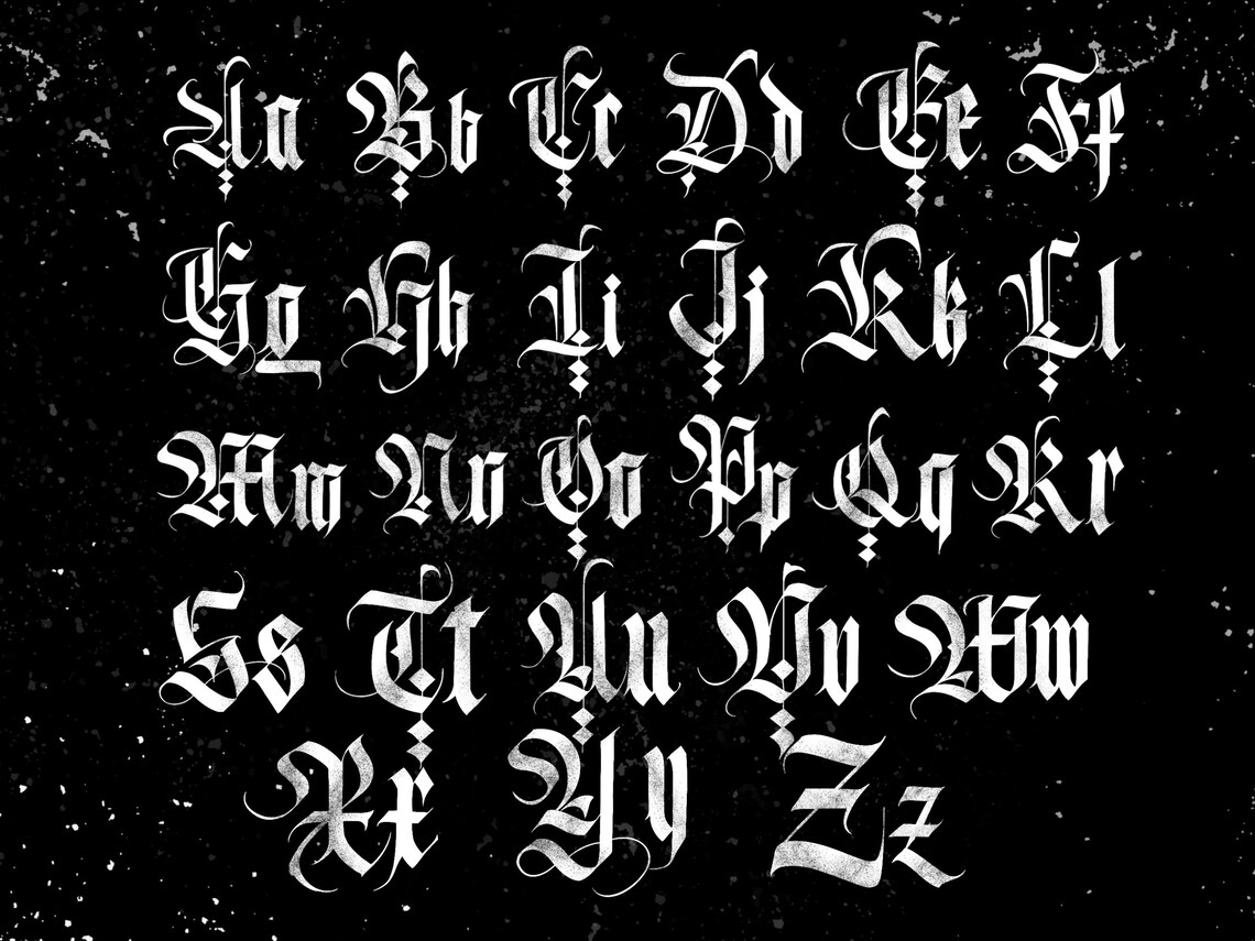 Procreate Black Lettering | Procreate Stamps | Tattoo Flash | Procreate ...