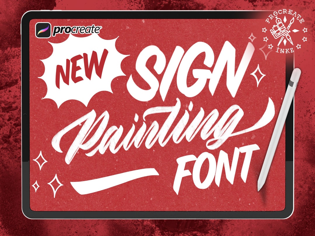 Procreate Sign Paiting Font Procreate Stamps Procreate Lettering ...