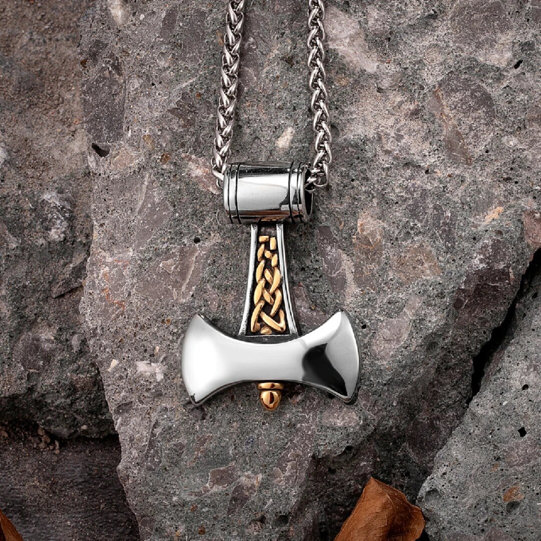 Viking Necklace ANCHOR PENDANT Stainless Steel Chain - Etsy