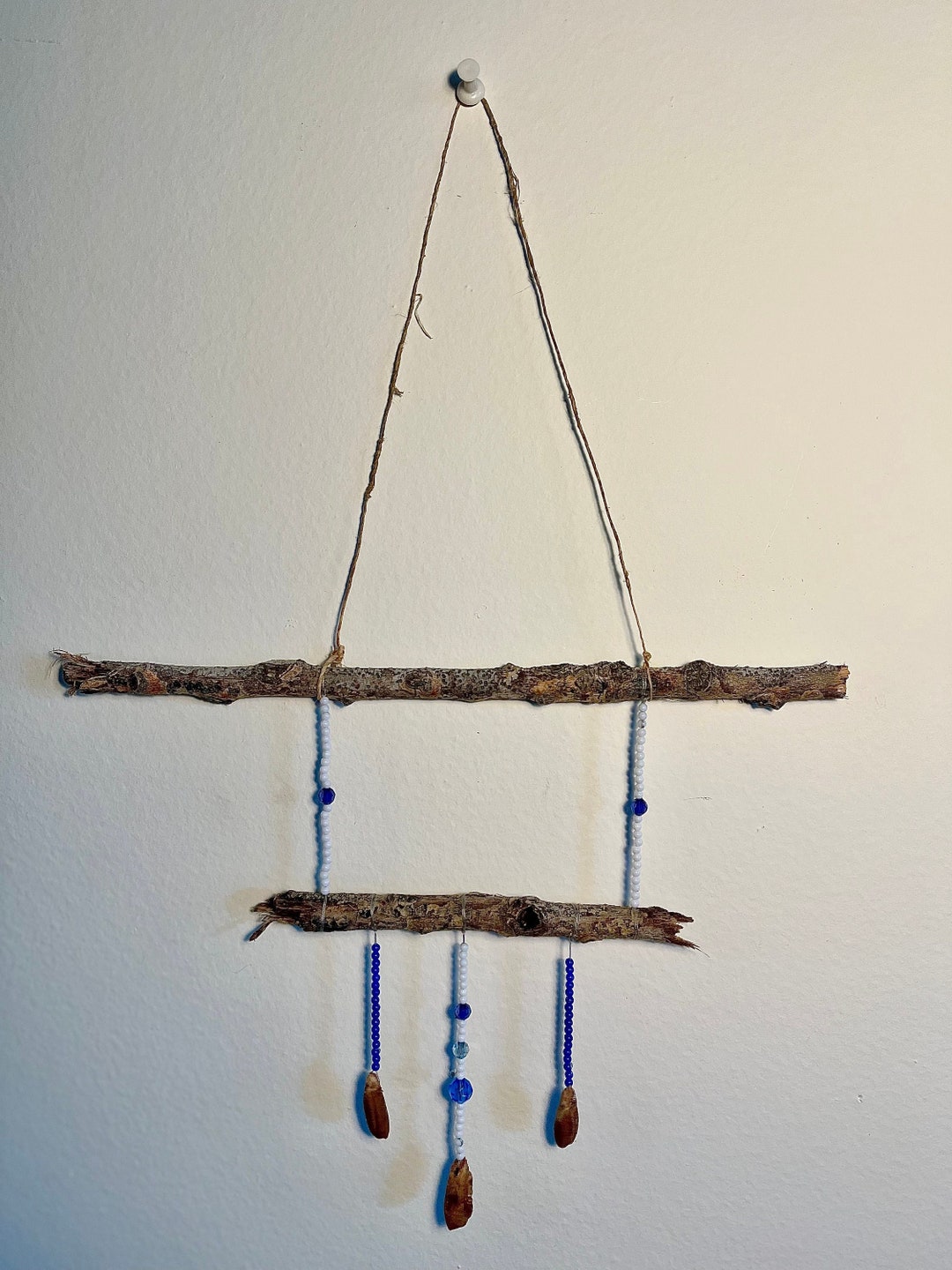Blue and White Handmade Hanging Decor With Cherry Tree Branches - Etsy