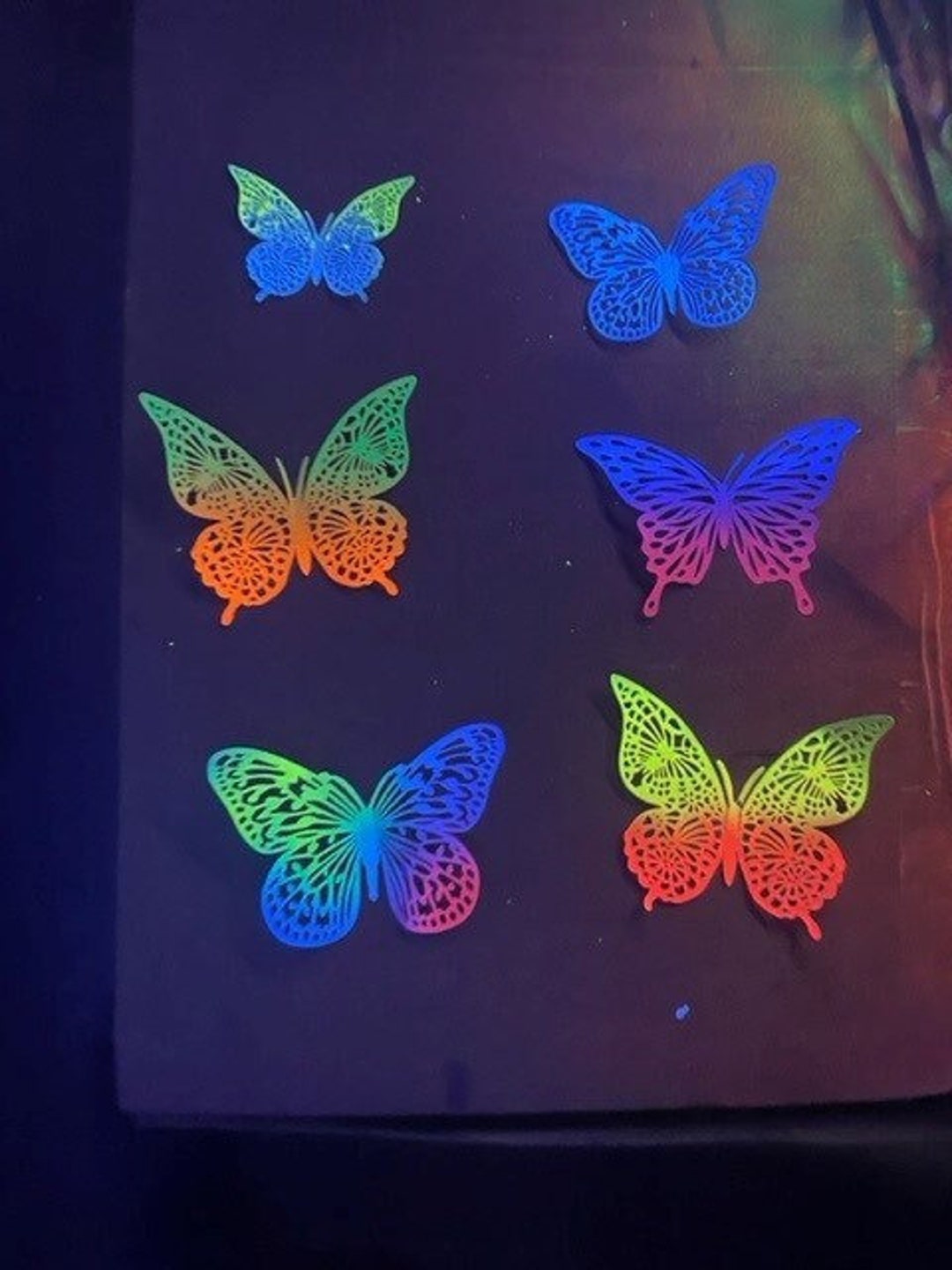 Blacklight UV Sensitive Custom Ombre Butterflies (48 Count) - Etsy