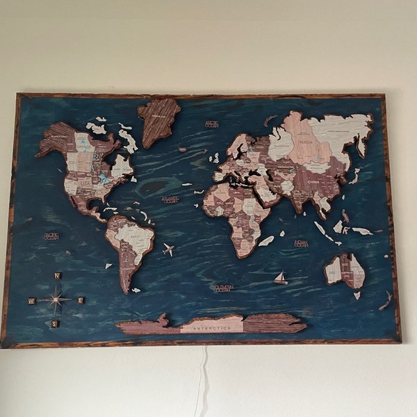 Led World Map - Etsy