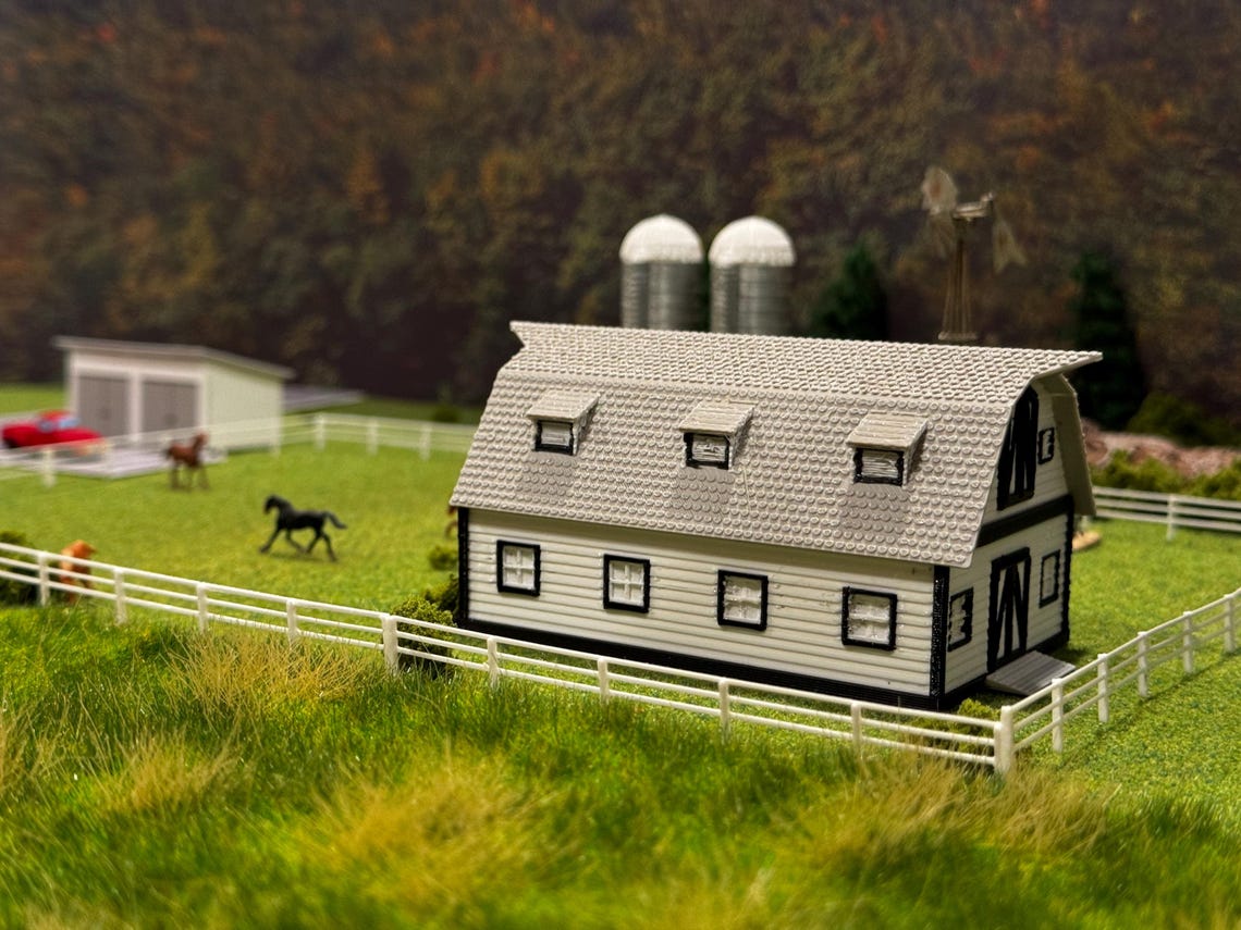N Scale White Barn Set - Etsy