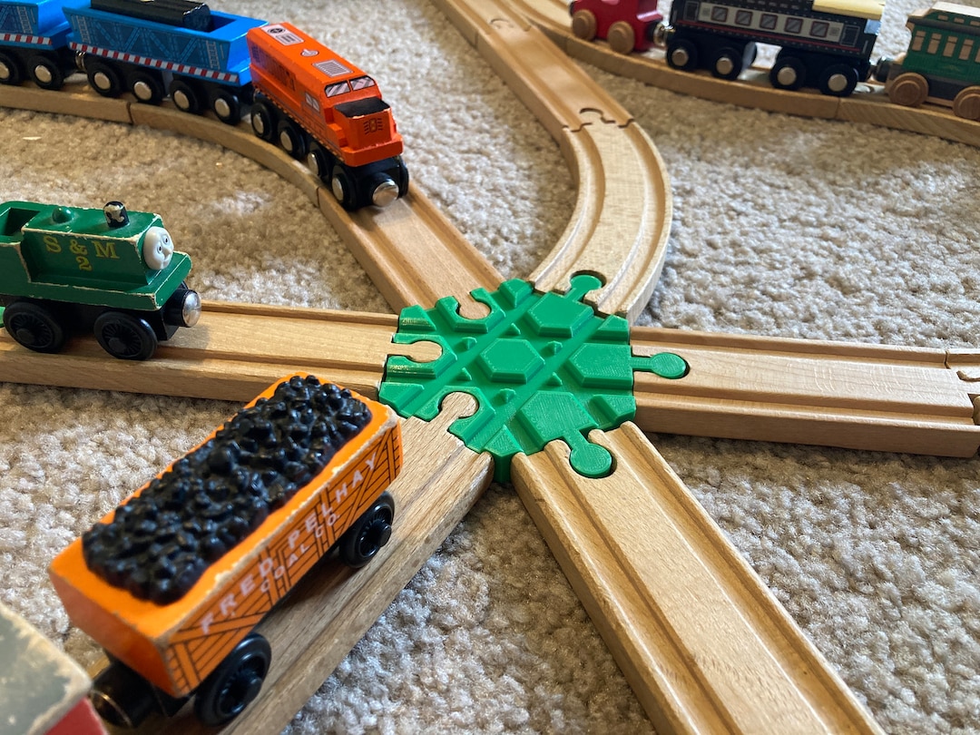 Wooden Train Track 6 Way Connector - Etsy