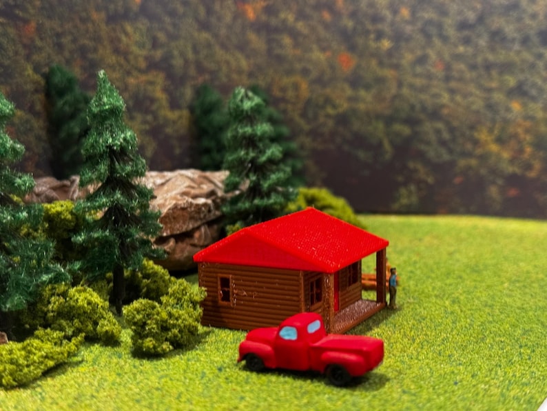 N Scale Rustic Cabin Set - Etsy