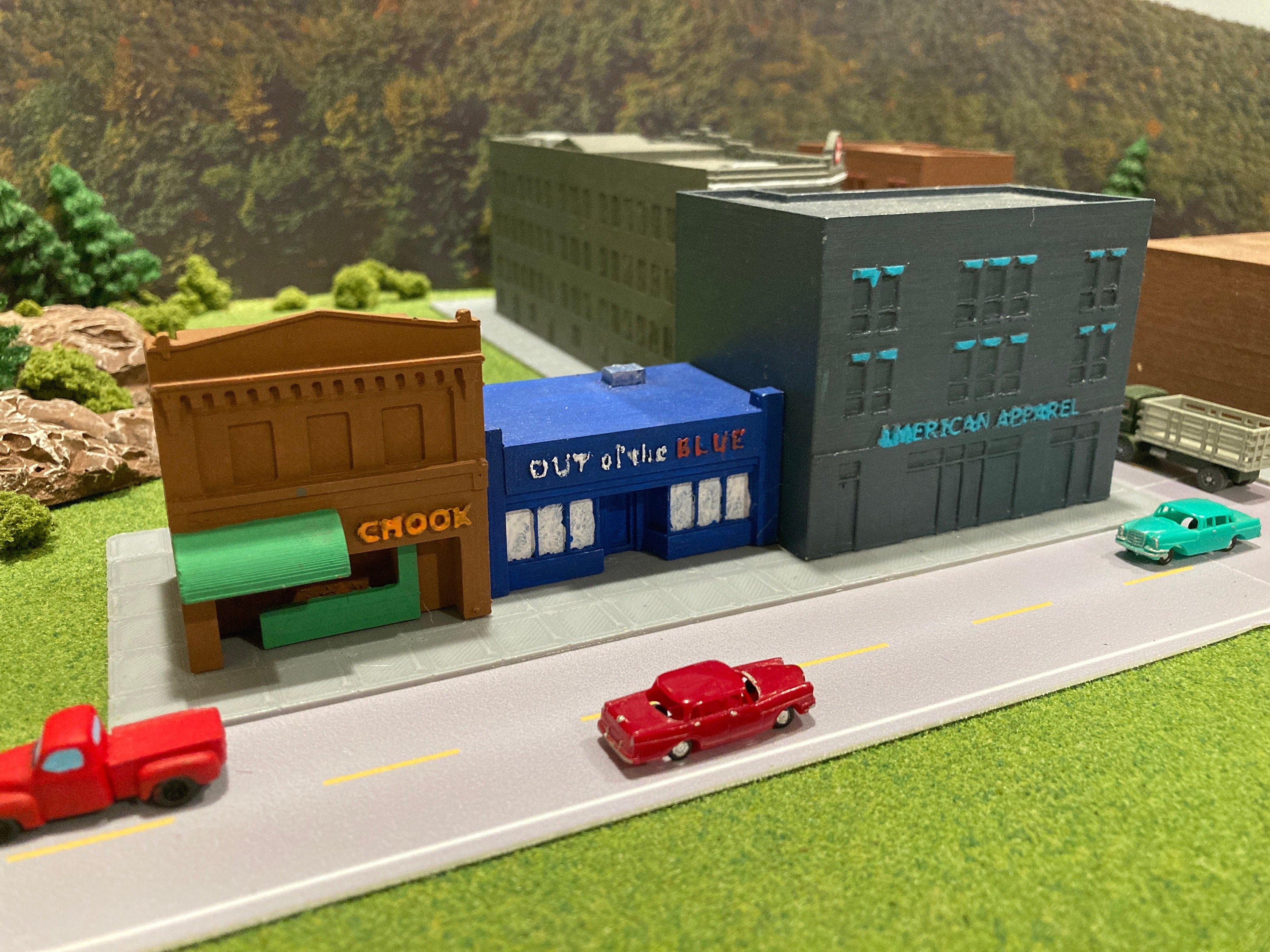 N Scale Down Town Buildings and Sidewalk Set - Etsy