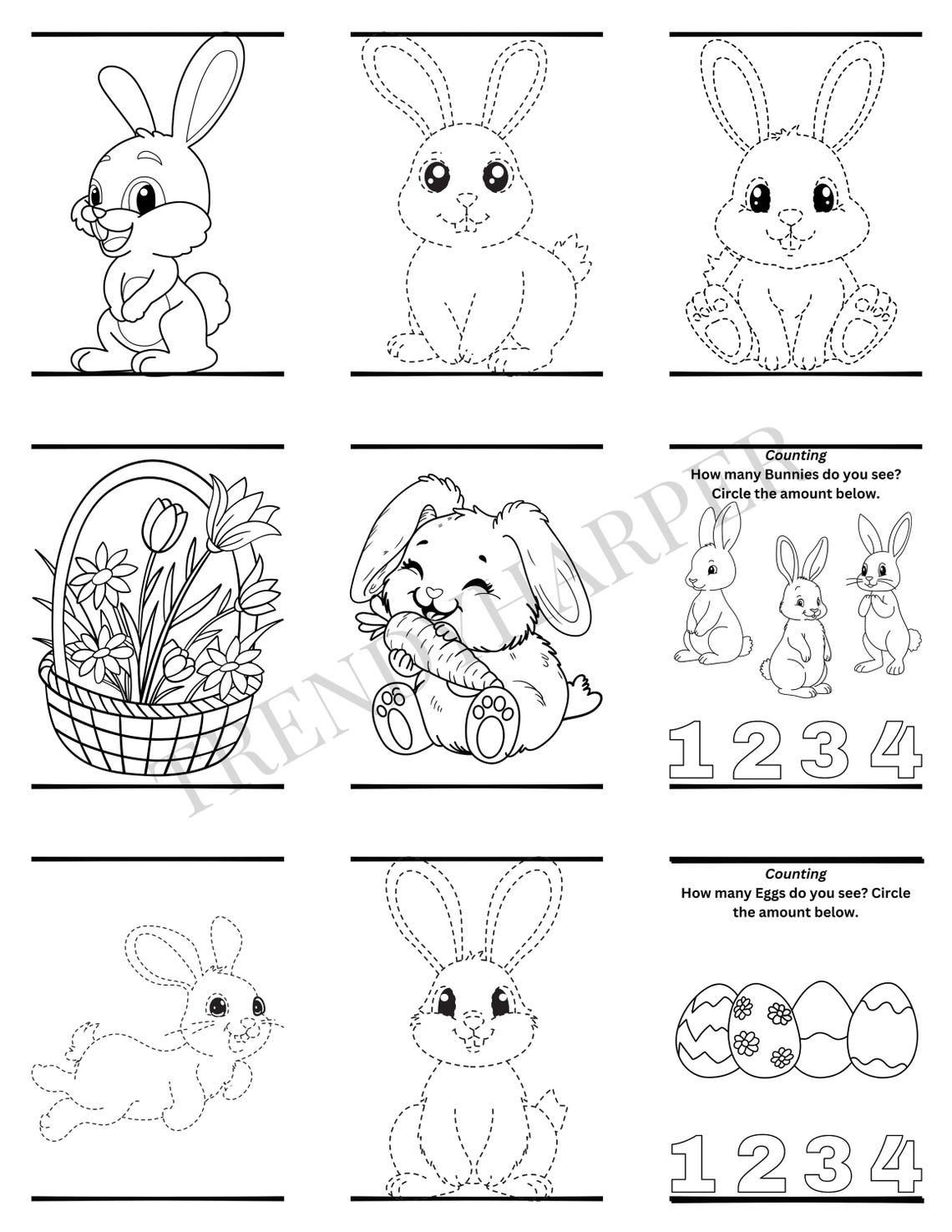 50 Easter Coloring Pages for Kids Printable Easter Activities | Tracing ...