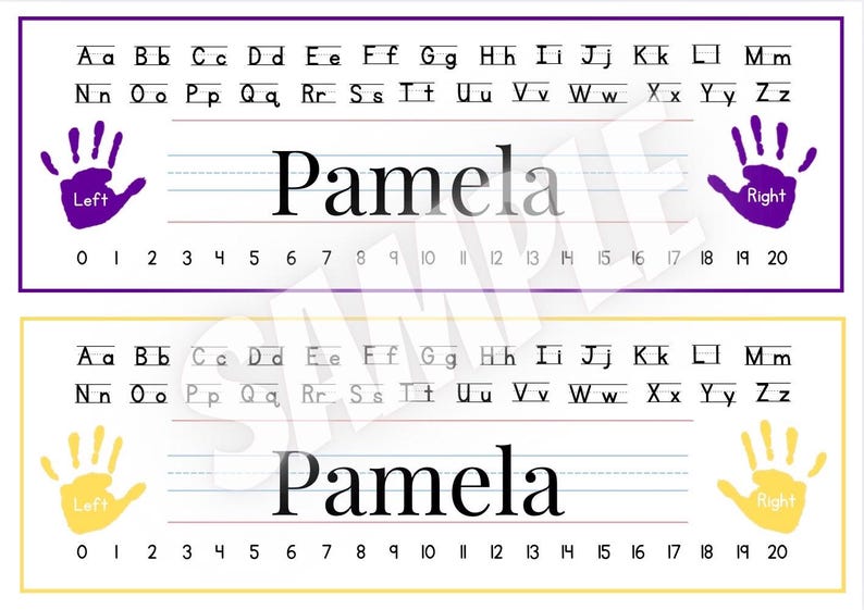 Editable Student Desk Name Plates: Alphabet & Number Strip (printable ...