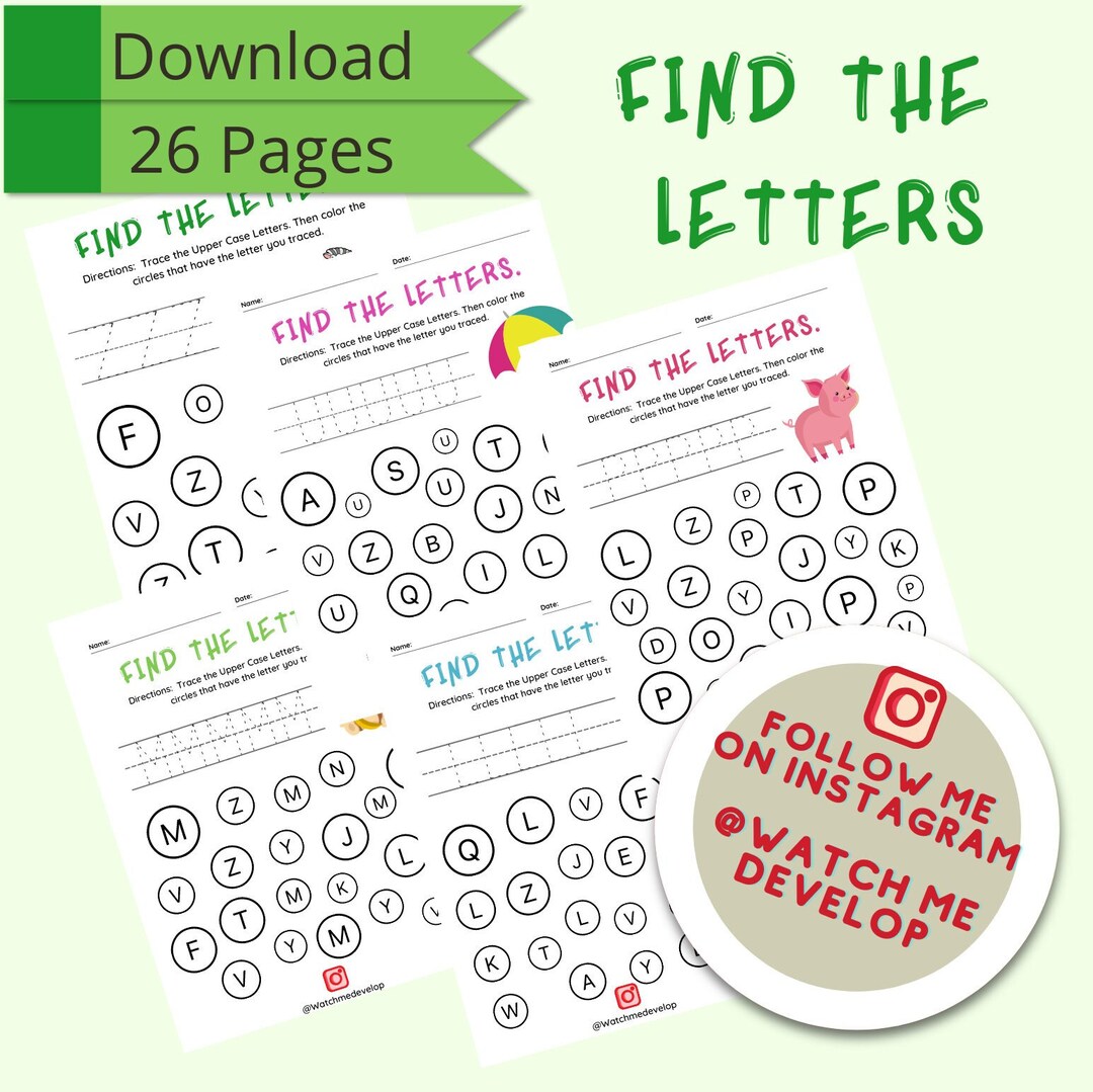 Find the Letter Activity: 26-page Printable (instant Download) - Etsy