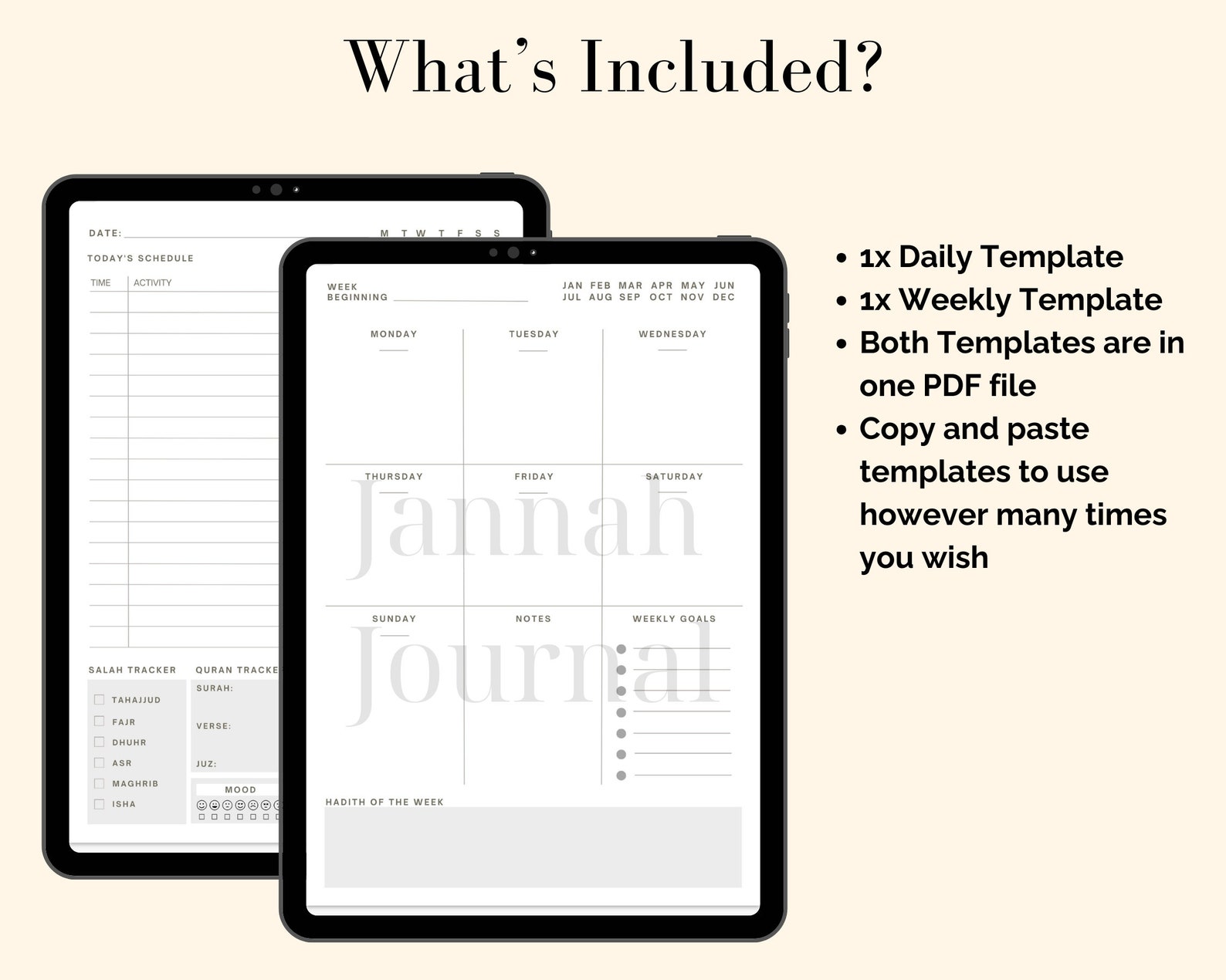 Muslim Daily and Weekly Planner Template for Goodnotes | Islamic ...