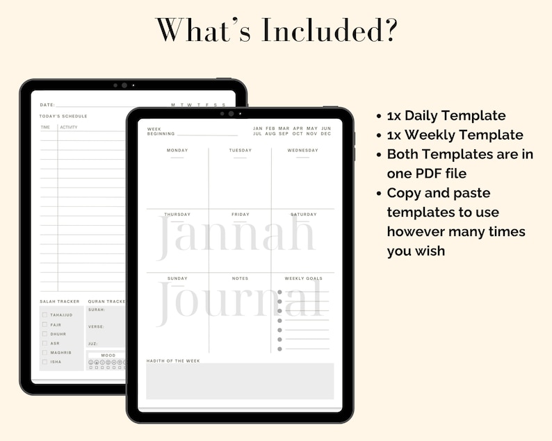 Muslim Daily and Weekly Planner Template for Goodnotes | Islamic ...