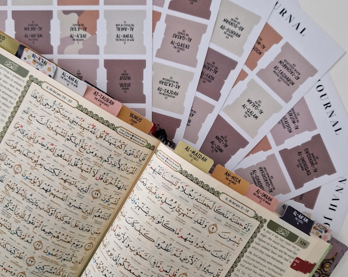 Quran Tabs With English Translation and Numbers – Removable ...