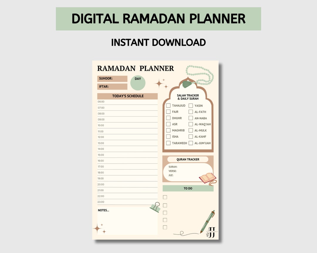 Digital Ramadan Daily Planner | Islamic Ramadan Notepad Printable - Etsy