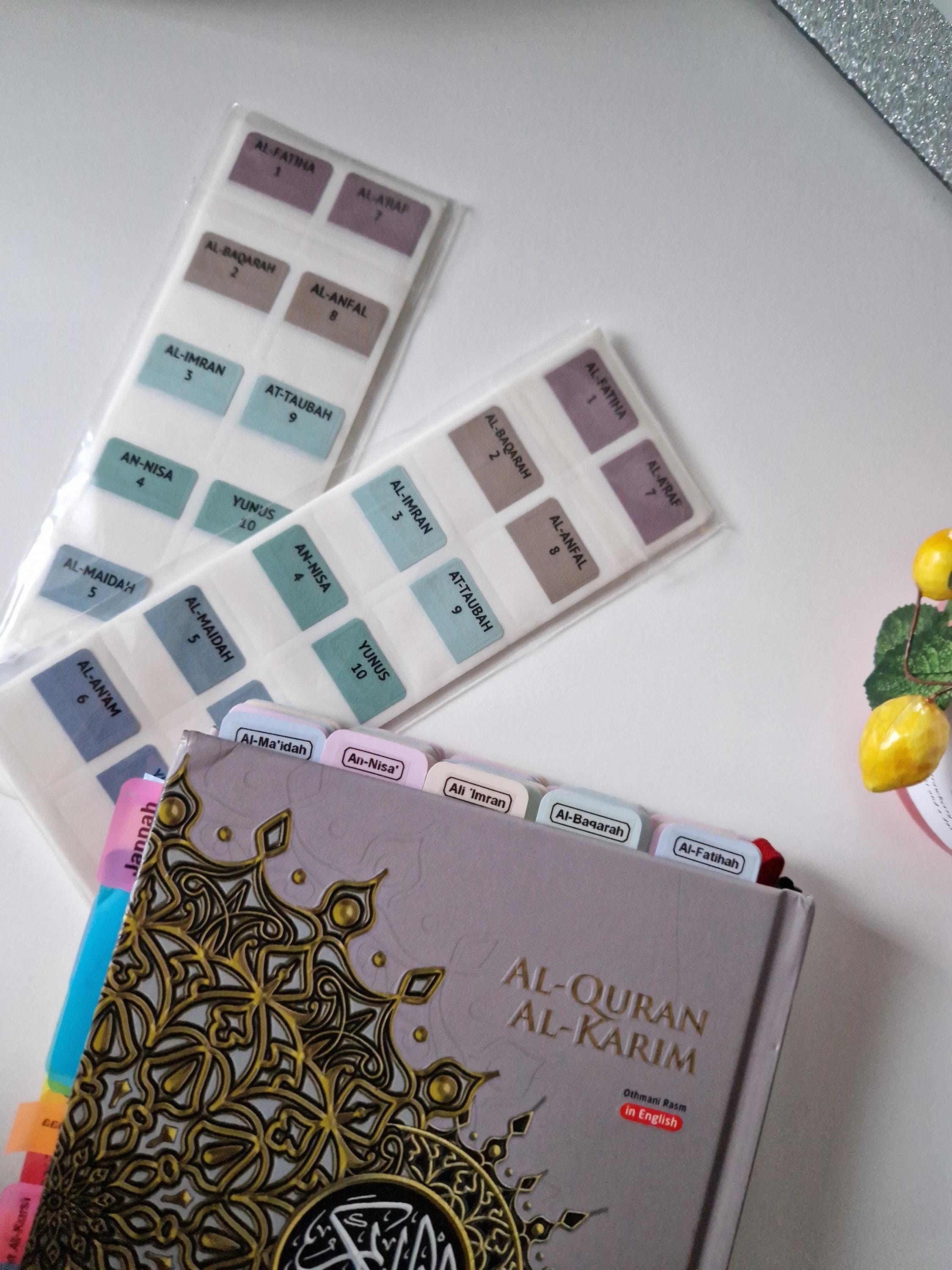 Surah Tags, Index Tabs Quran Tagging Kit for Muslims - Etsy