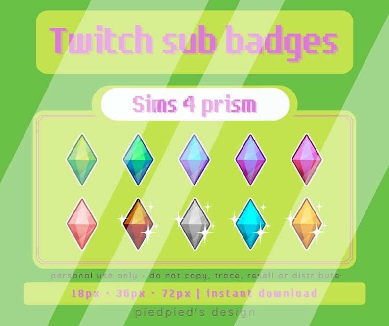 10 Sims 4 Prism Twitch Sub Badges - Etsy