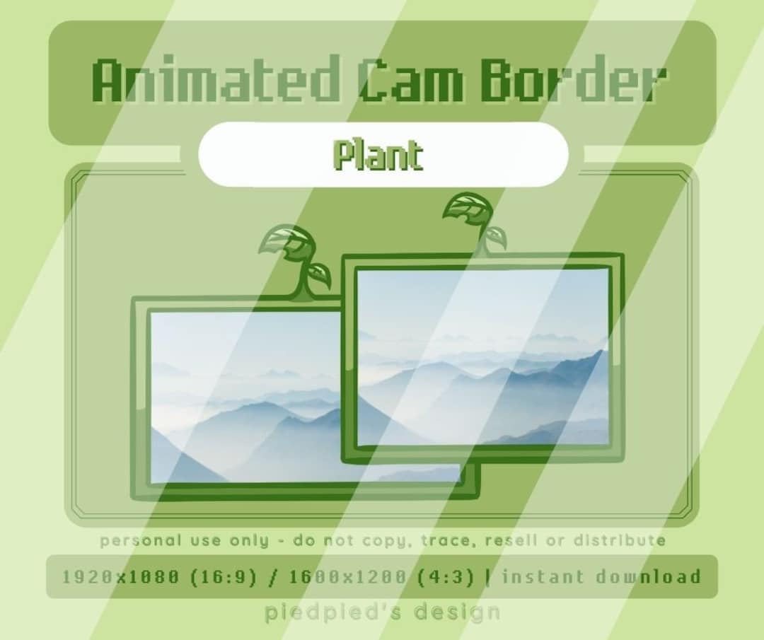 Animated Plant Camera Border Twitch Streaming Overlay Wiggling Leaf - Etsy