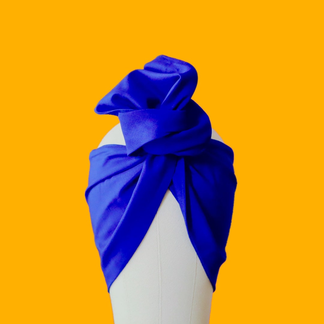 Royal Blue Twist Head Wrap, Flexible Wire Head Wrap, Top Knot, Turban ...