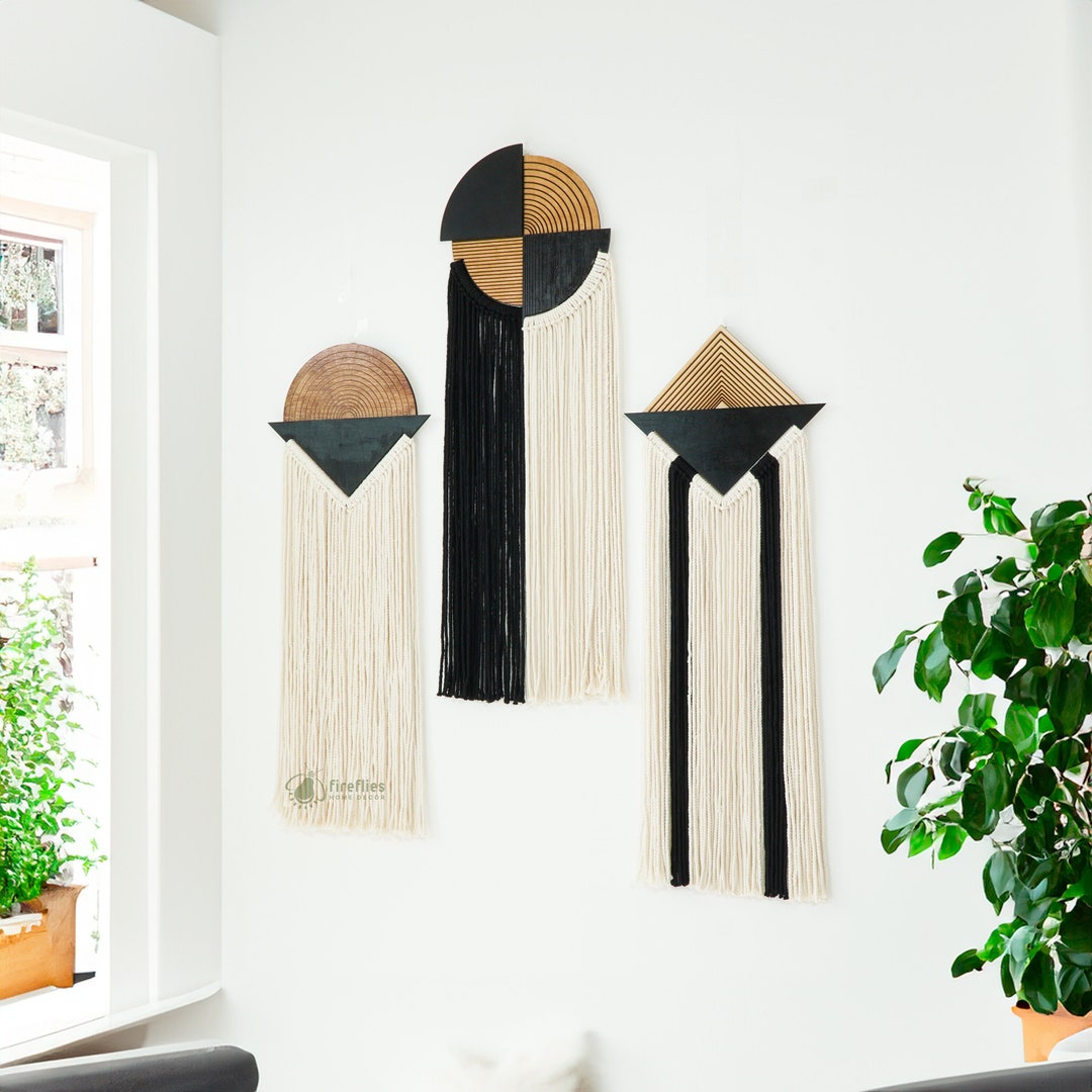 Macrame Yarn Hanging, Bedroom Wall Hanging, Geometric Home Decor, Gift ...