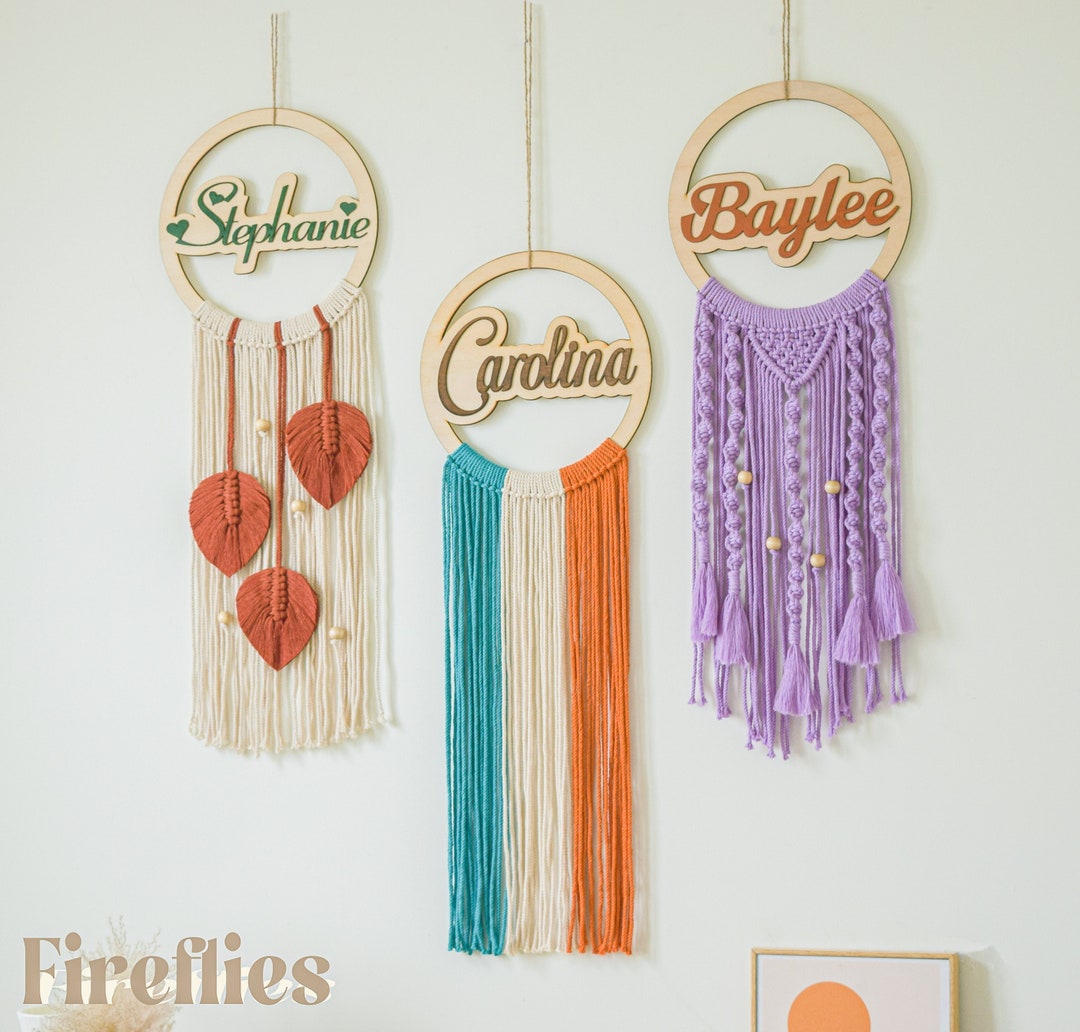 Personalized Macrame Wall Hangings With Names, Kids Macrame Wall ...