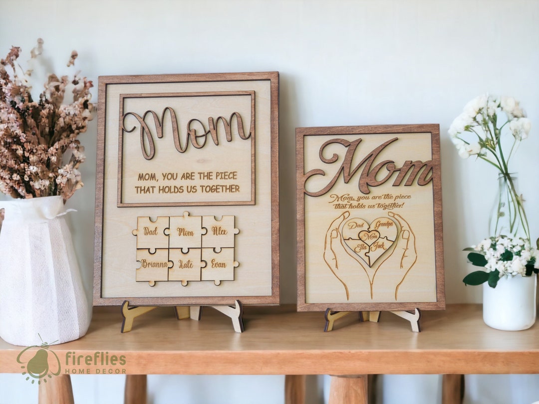 Mother Puzzle Sign, Wood Puzzle Sign, Family Wood Sign, Grandma ...