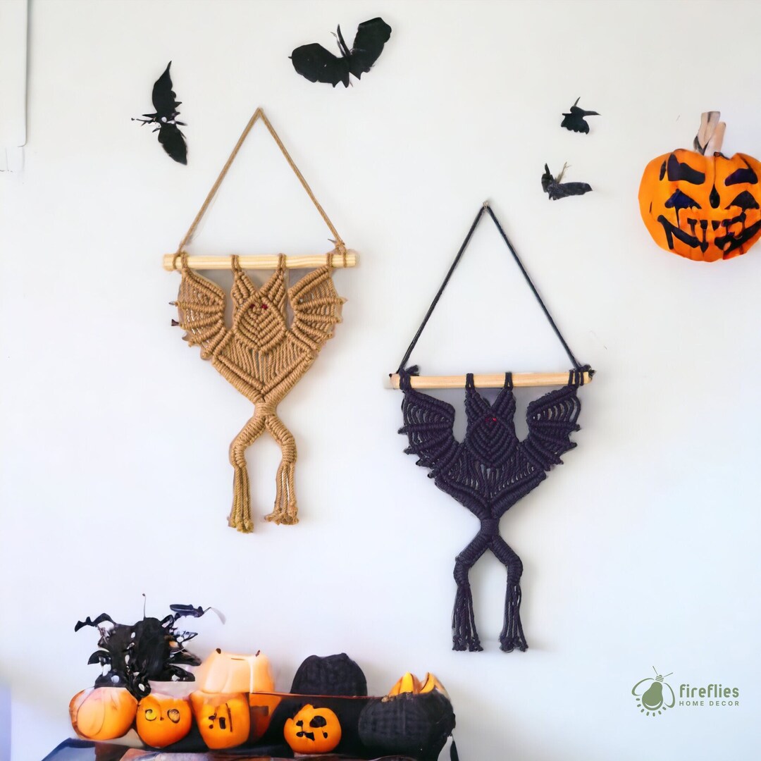 Bat Macrame Wall Hangings for Witchy Room Decor, Hanging Macrame ...
