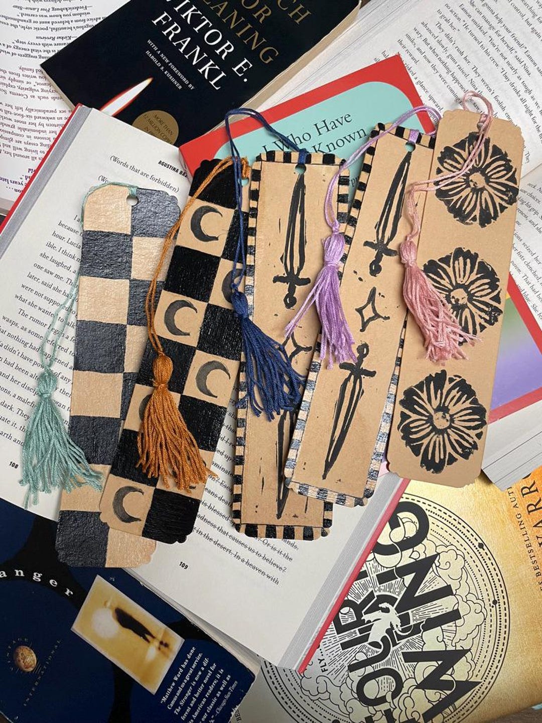 Handmade Linocut Bookmark, Block Print Bookmark - Etsy