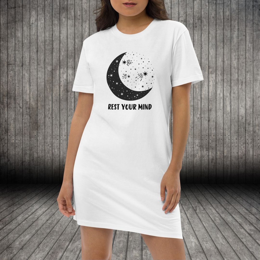 Rest Your Mind Organic Cotton Nightshirt, Moon Night Gown for Teen ...