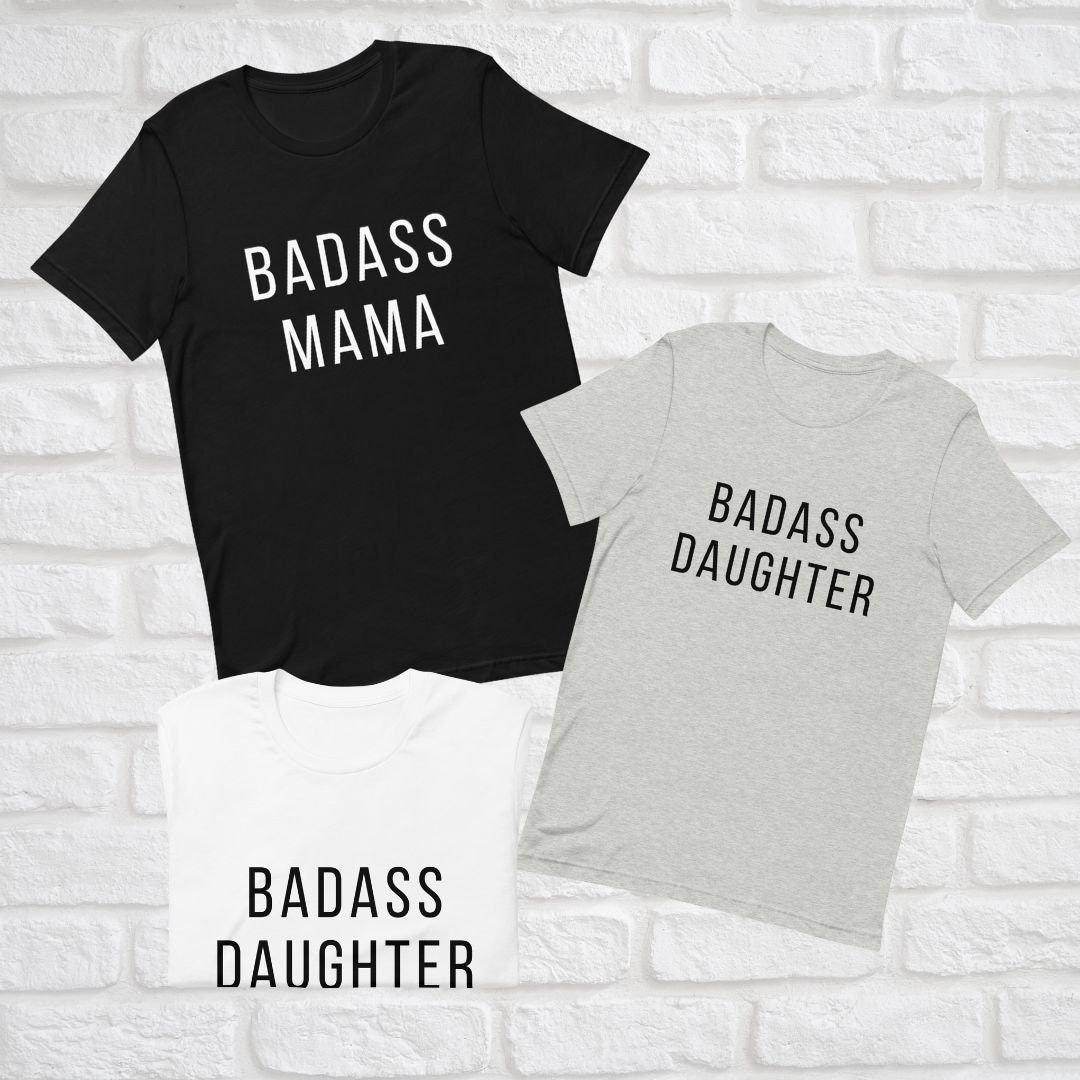 Badass Mama & Badass Daughter Matching T Shirts, Badass Mom Shirt ...