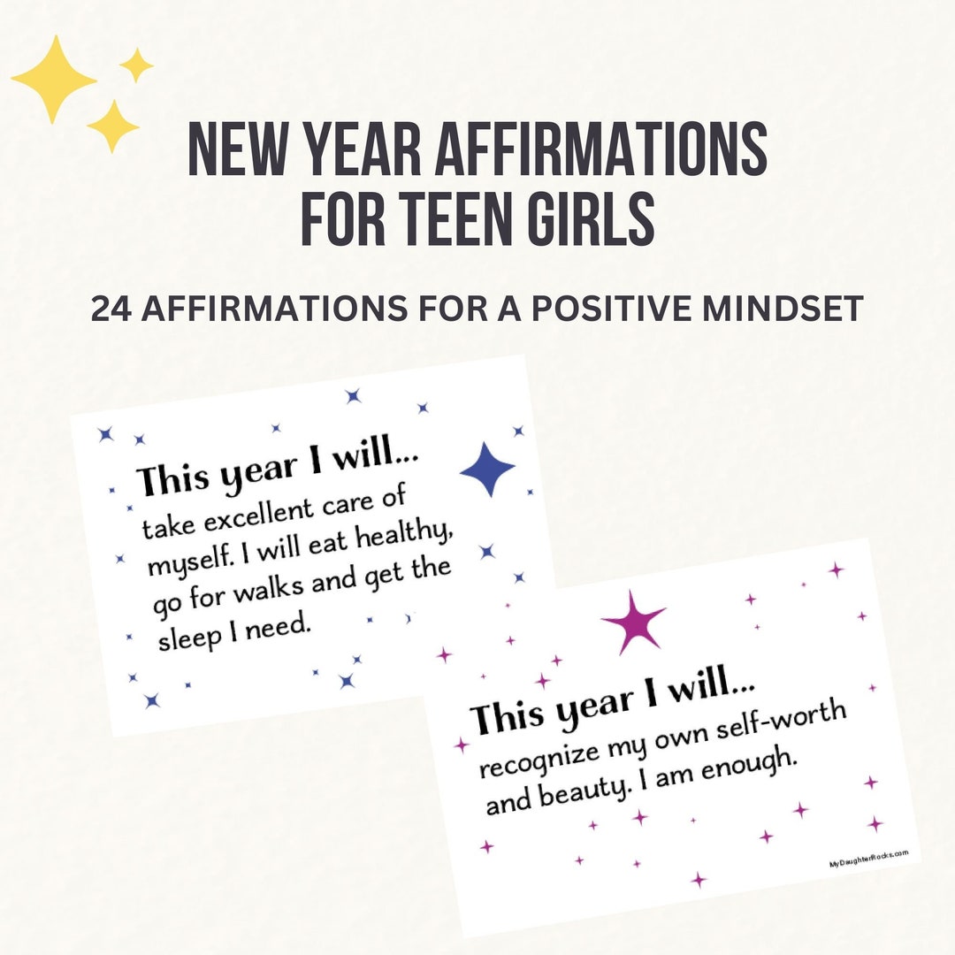 Printable New Year Affirmations for Teen Girls, Digital Download ...