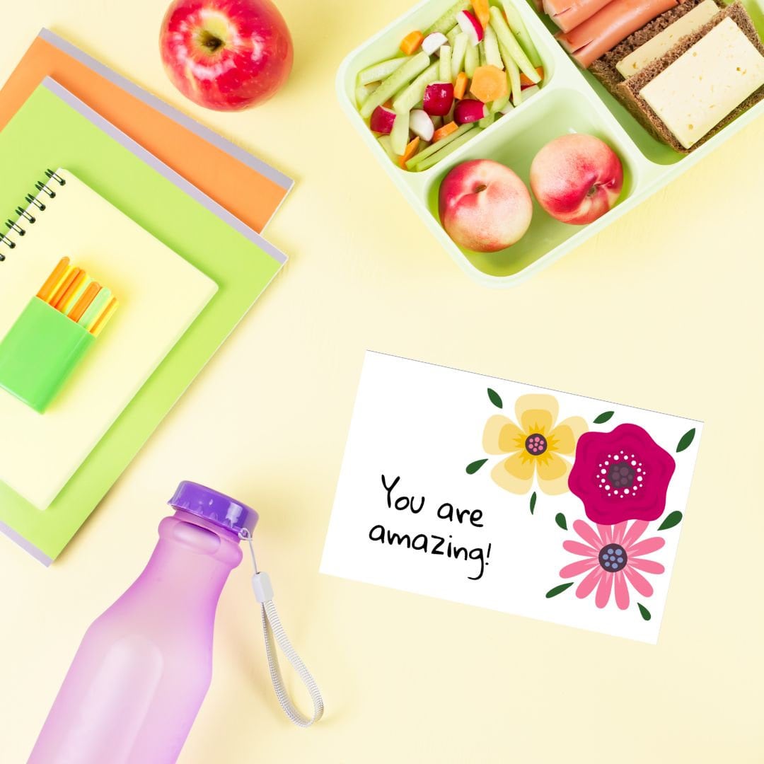Printable Lunch Box Notes for Girls, Digital Download Flower ...
