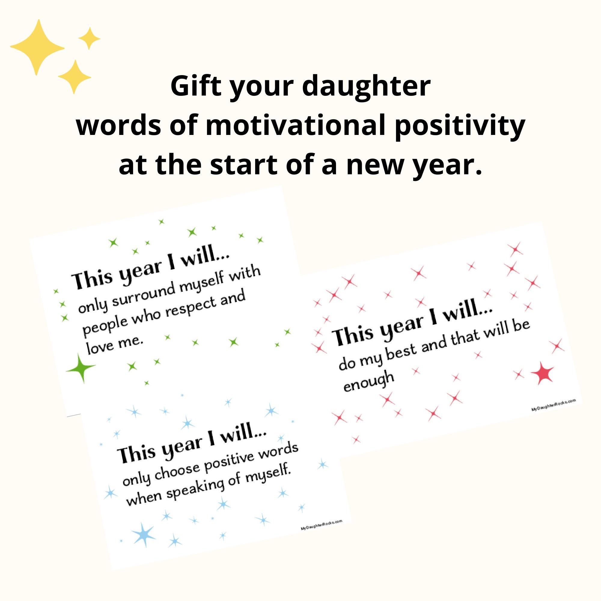 Printable New Year Affirmations for Teen Girls, Digital Download ...