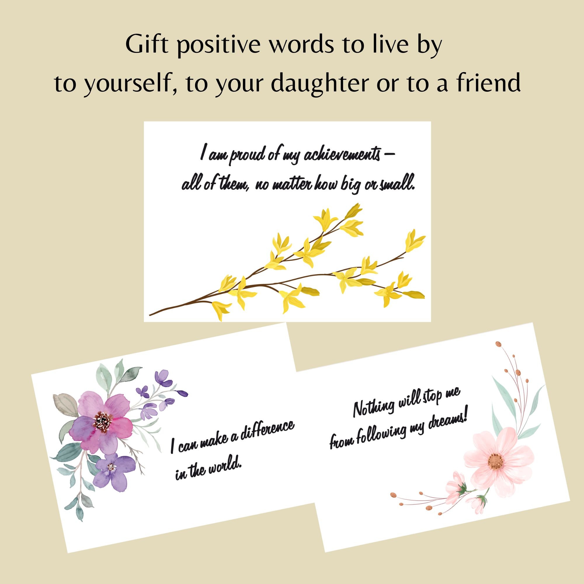 Flower Affirmation Cards Printable for Women and Teen Girls ...