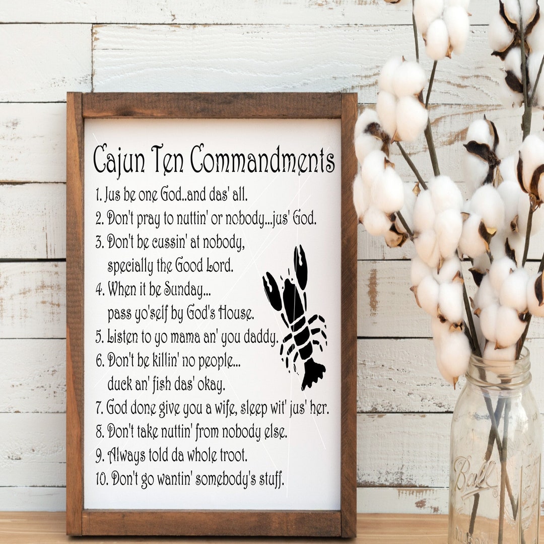 Cajun 10 Commandments SVG-DIGITAL DOWNLOAD - Etsy