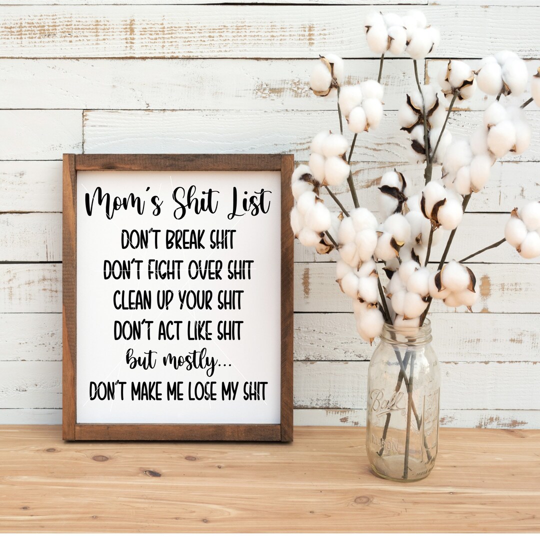 Mom's Shit List SVG, DIGITAL DOWNLOAD - Etsy