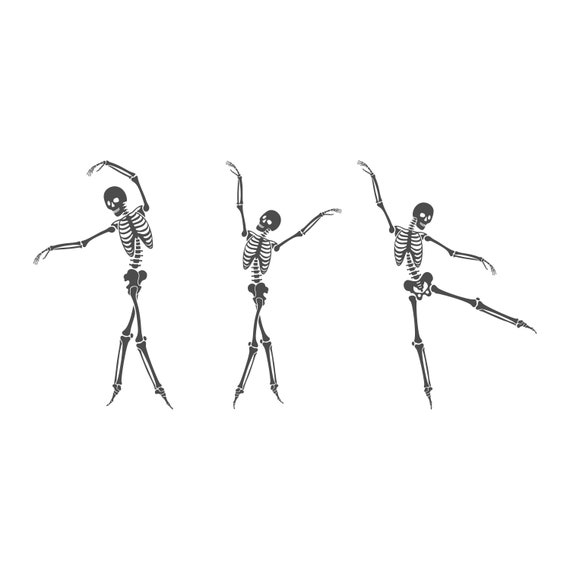 Dancing Skeletons Ballerina Skeletons Ballerina Png Etsy