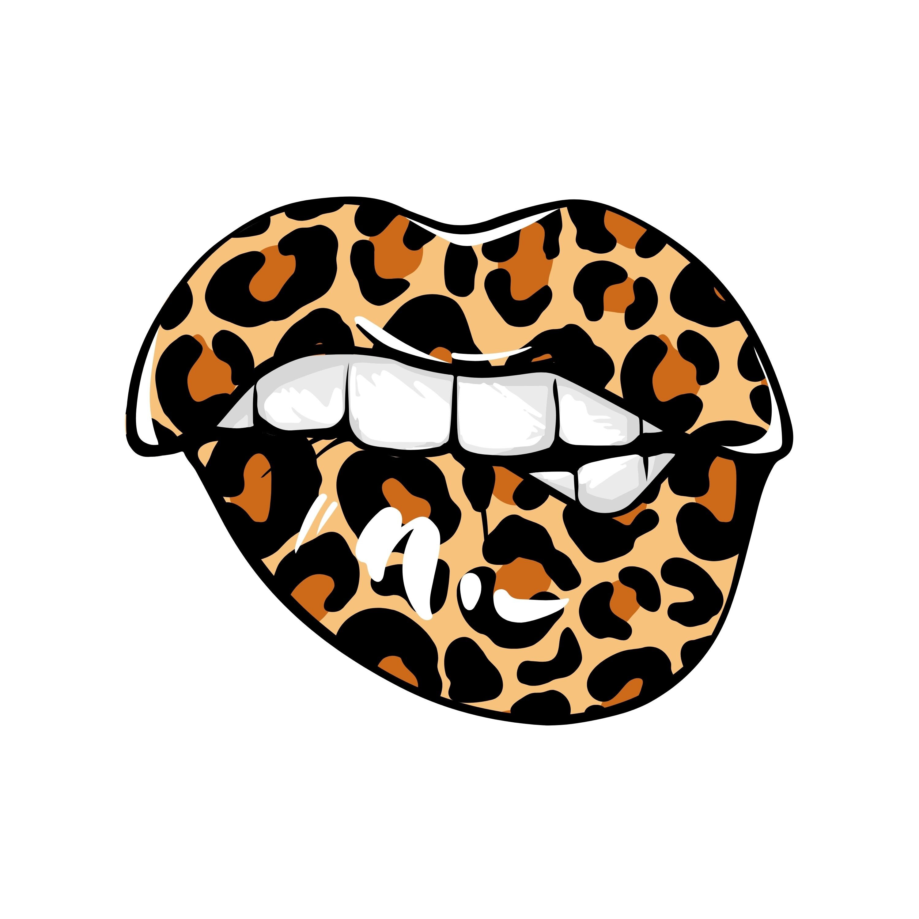 Leopard Print Lips PNG, Digital File, Leopard Lips, Shirt Sublimation ...