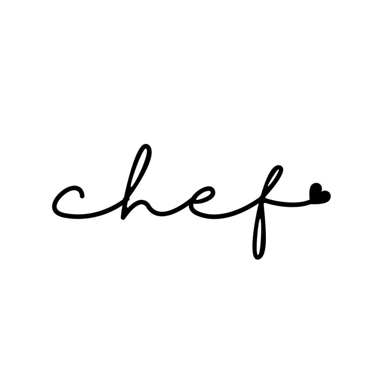 Chef Script Word PNG, Digital File, Occupation, Popular, Bestseller ...