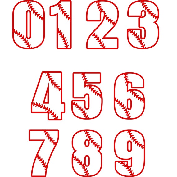 Varsity Numbers PNG Baseball Stitching Numbers PNG - Etsy